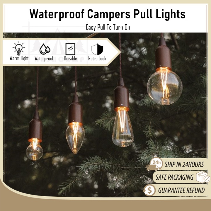 Rechargeable Waterproof Camping Hanging Pull String Light Atmosphere ...
