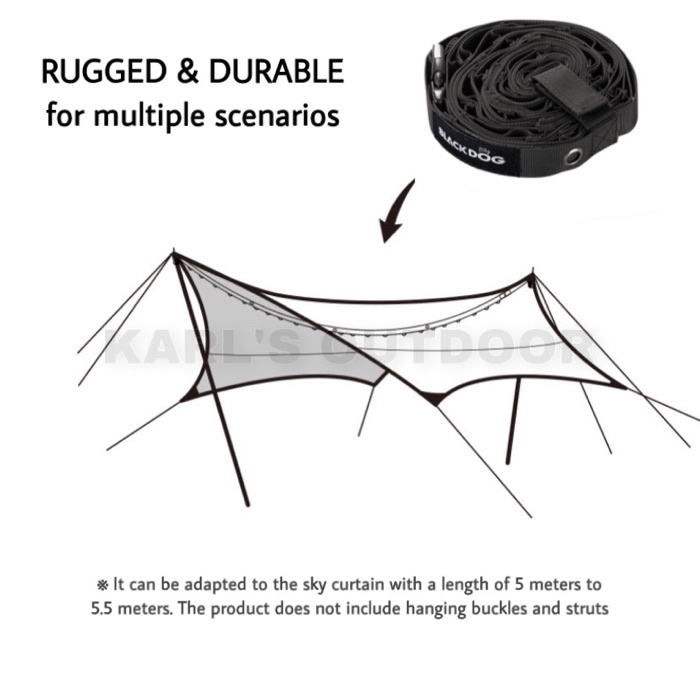 BLACKDOG Adjustable Tarp Lanyard Rope Outdoor Multifunction Lanyard ...