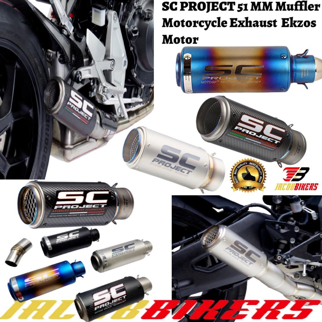 SC PROJECT 51MM Muffler Motorcycle Exhaust Motorcycle Accessories Ekzos ...