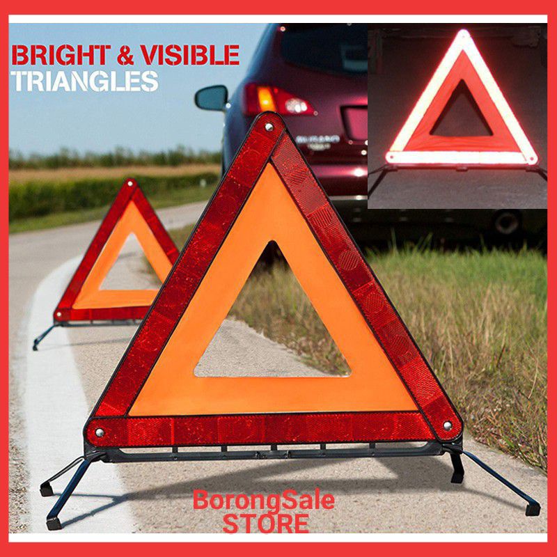 AWAS WARNING CAR VEHICLE SAFETY REFLECTIVE TRIANGLE / WARNING SIGN ...