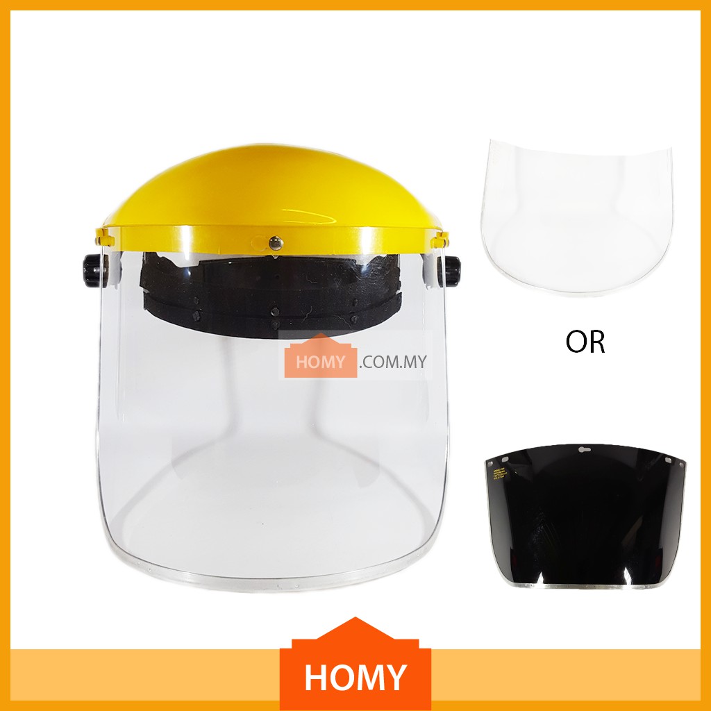 Welding Face Shield Visor Yellow Set (With Bracket) Clear/Black Screen ...