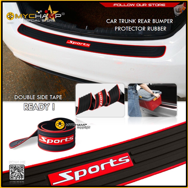 Car Trunk Rear Bumper Protector Rubber Cover Guard Pad Moulding With ...