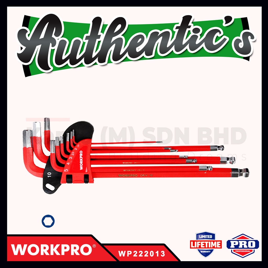 WORKPRO Long And Short 9PC Ball Point Hex Key Set (SAE) | Shopee Malaysia