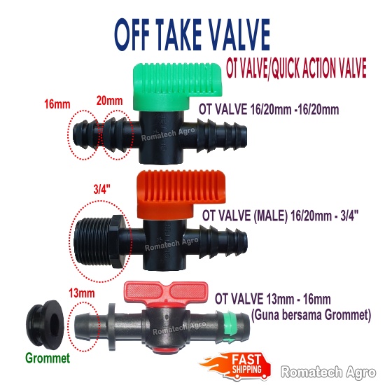 OT Valve/Quick Action Valve untuk Fertigasi Hidroponik Fertigation ...