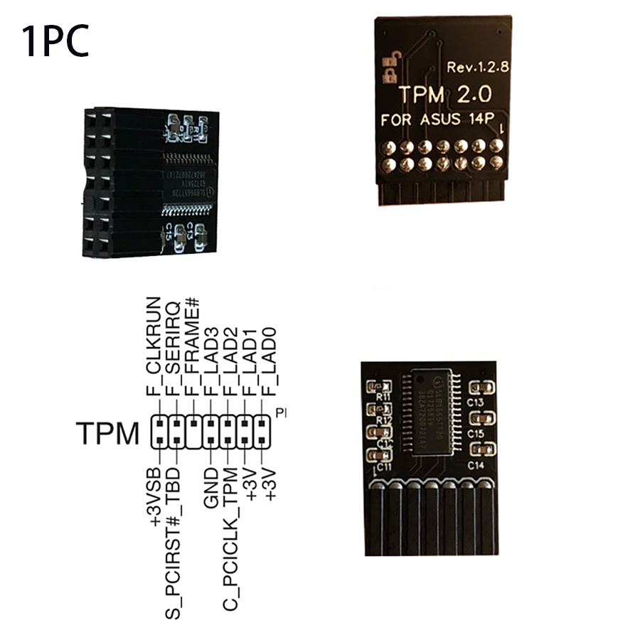 1PC TPM 2.0 Security Module For ASUS Windows 11 Motherboard 14 Pin LPC ...