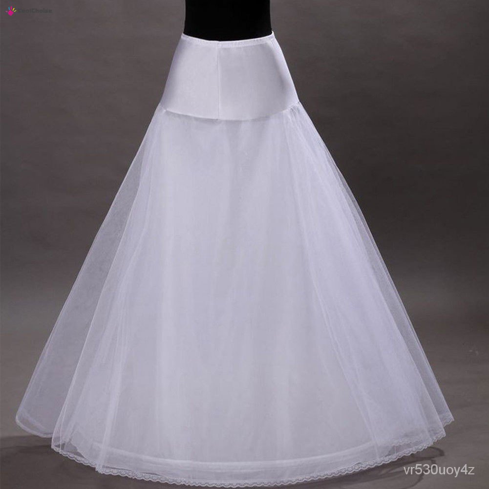 1 Hoop 2 Tier Voile Bridal Wedding Crinoline Petticoat Bride Underskirt ...