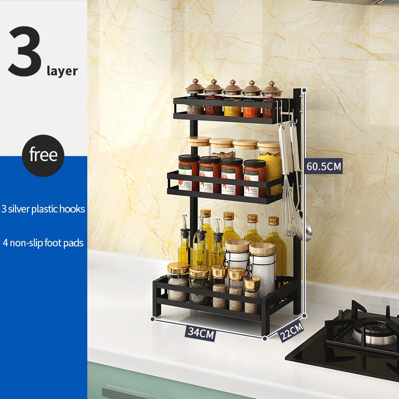 KAGK Spice Rack Rak Rempah Ratus Dapur Seasoning Storage Rack Condiment ...