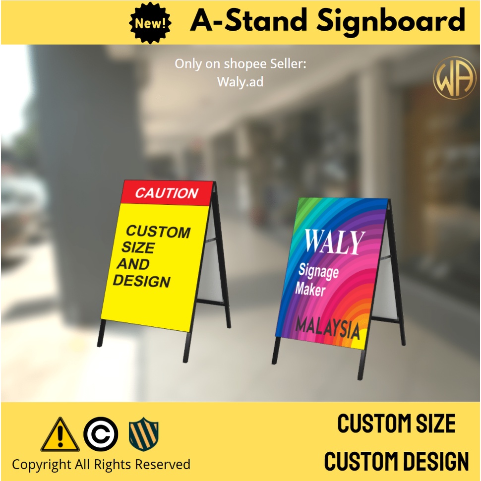 [Custom] A Stand Signboard Signage Papan Tanda Kaki A Mudah Alih ...