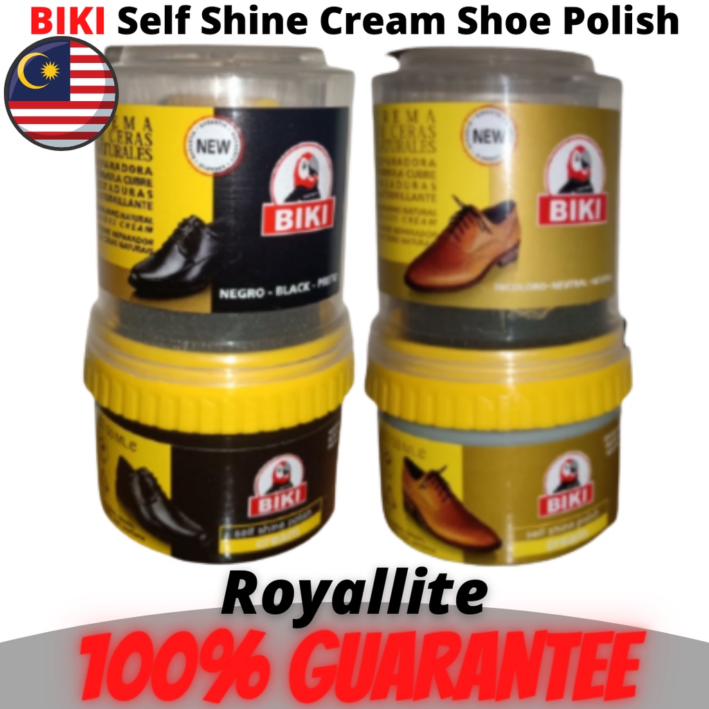 BIKI Self Shine Cream Shoe Polish Kulit PU Kasut Bag (50ml) | Shopee ...