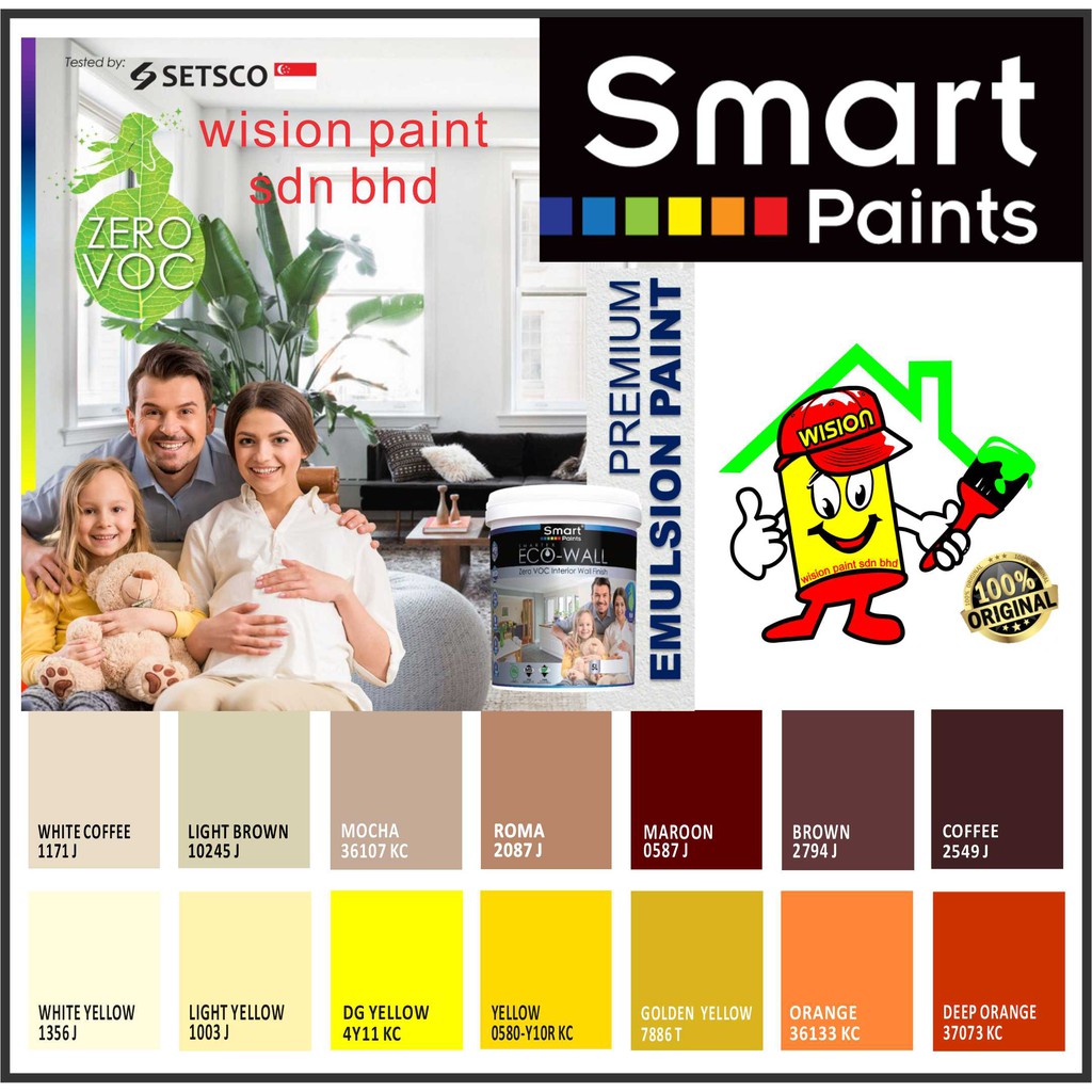 5L SMART PAINT SMARTEX ECO-WALL ( 5 LITER ) Cat Batu Cat Dinding Dalam CAT RUMAH Interior Wall ...