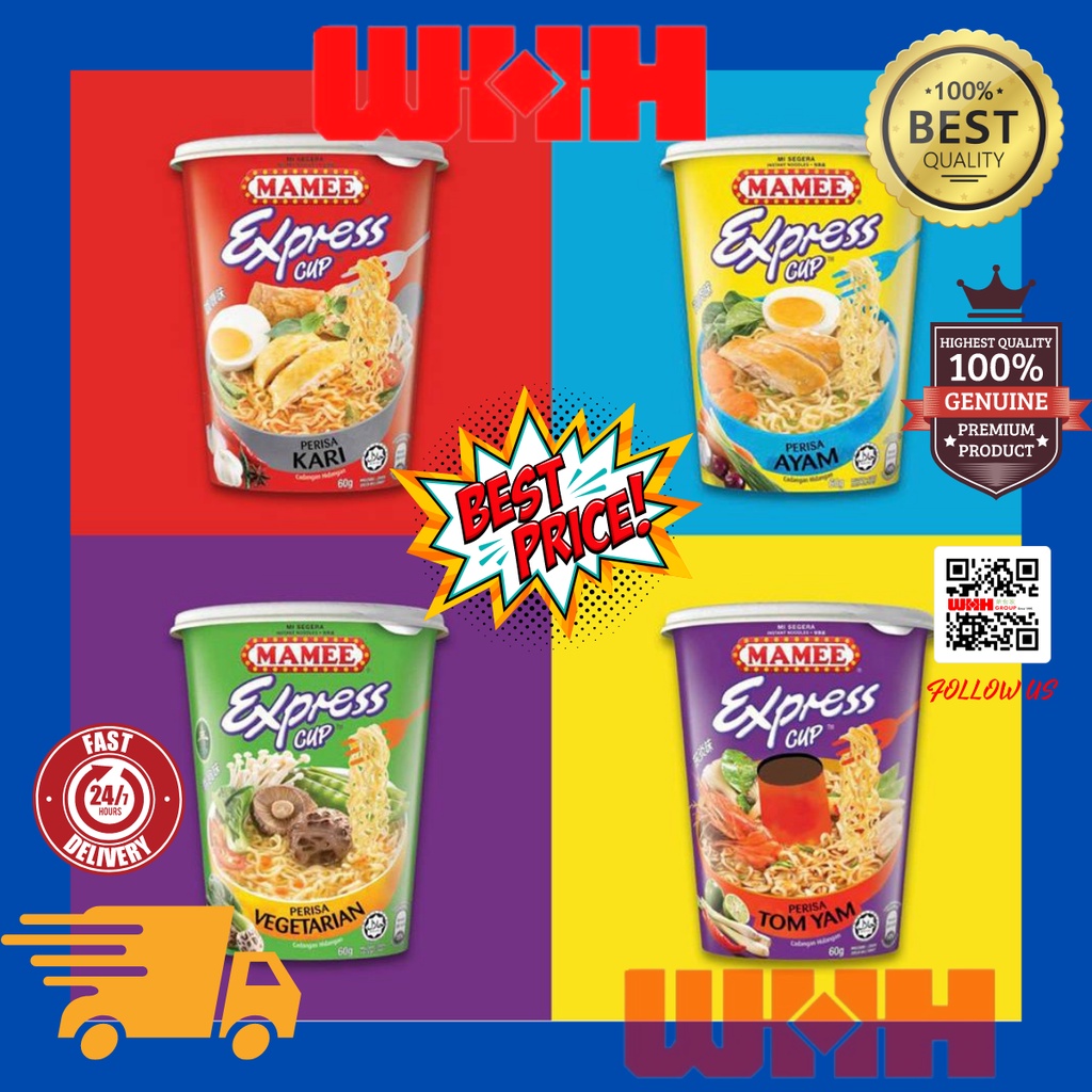 MAMEE EXPRESS CUP ASST. 60GM (HALAL) CUP INSTANT NOODLES (KARI, AYAM ...