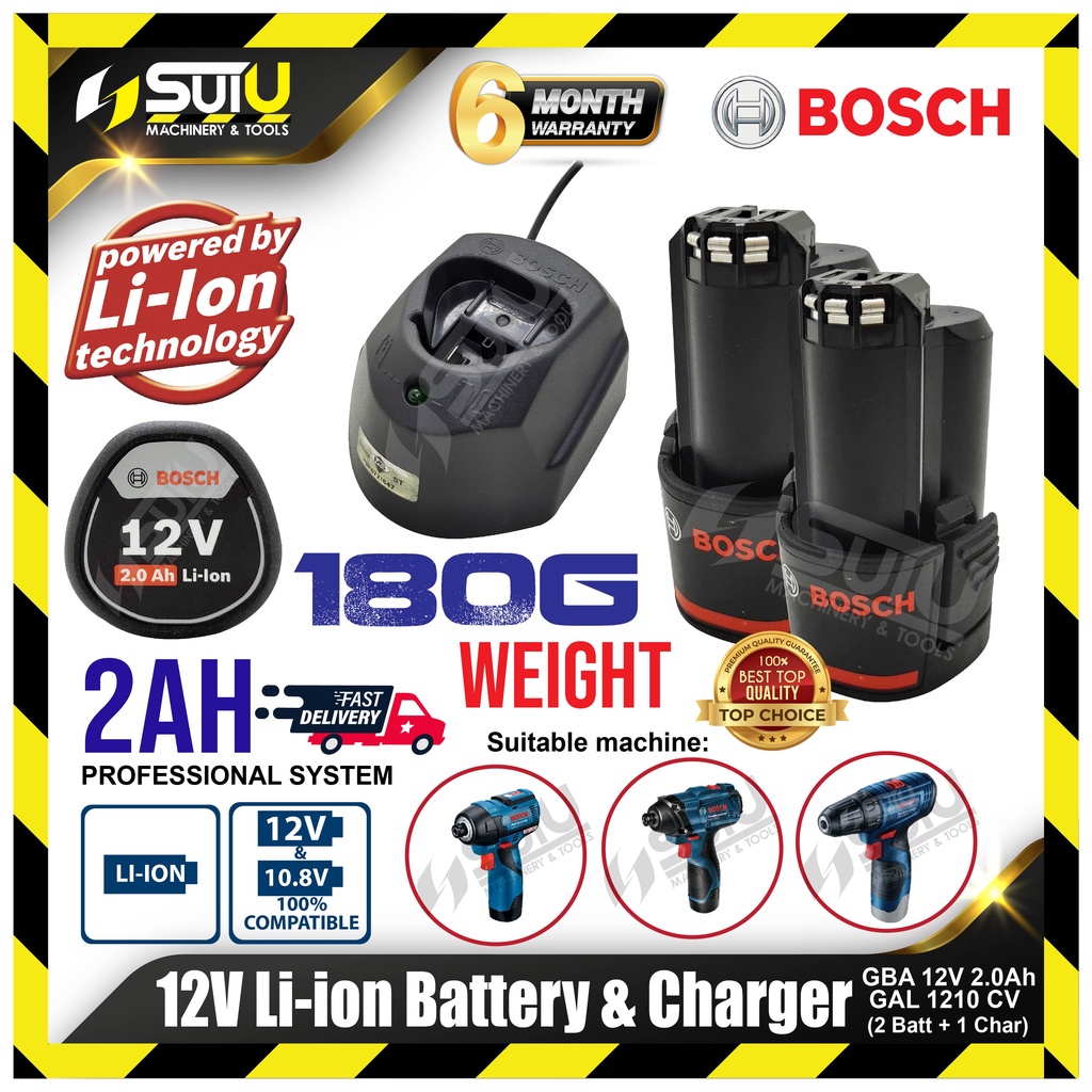 BOSCH GBA 12V / 1600A00F6X 12V Li-ion 2.0Ah Battery + GAL 1210 CV ...