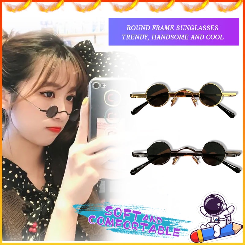 spec mata viral Super Small Frame Personalized round Frame Sunglasses ...