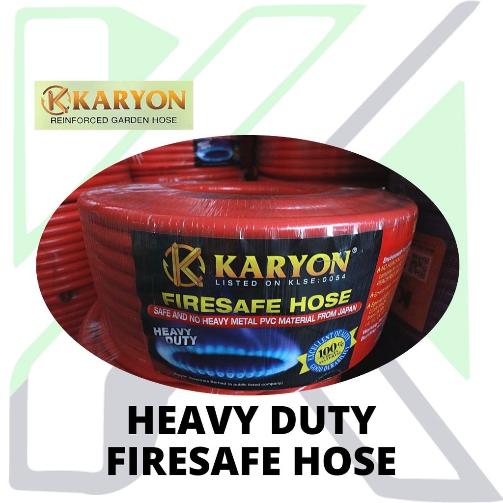 【KARYON】10mm x 50M 🔥 Firesafe Orange Hose ⭕ Heavy Duty [Hos Pelindung ...