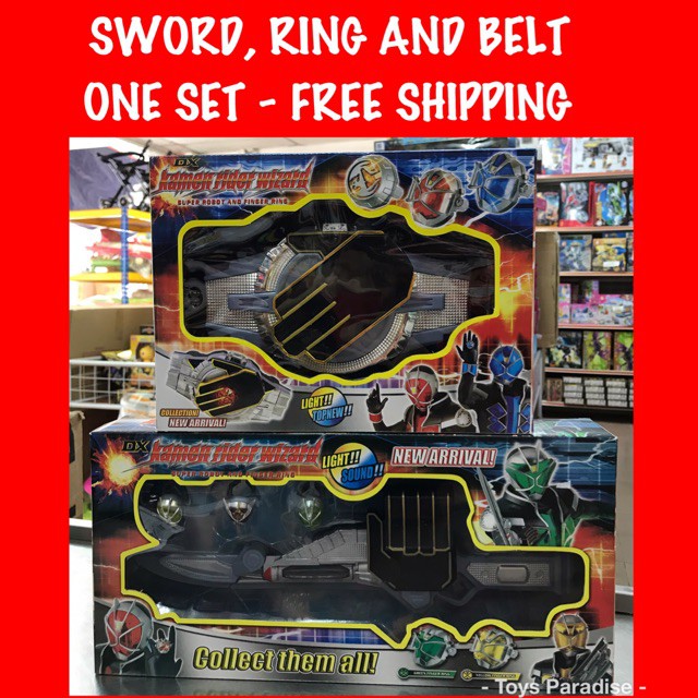 LED Kamen Rider Wizard Henshin Belt + Sound FREE Battery Play Toy Ready ...