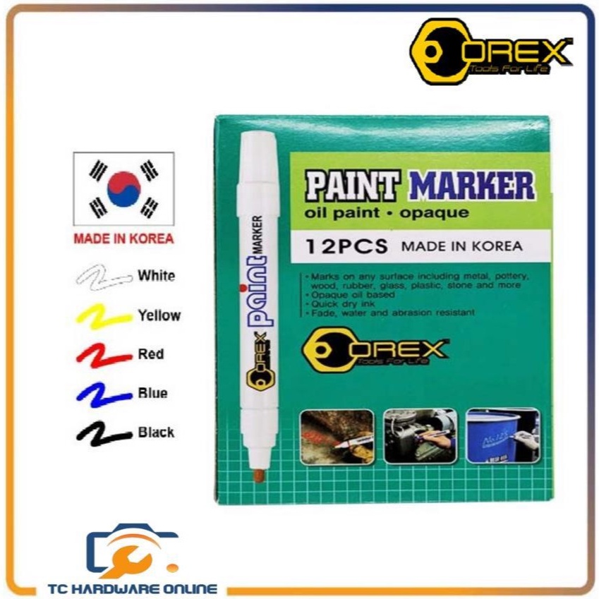 OREX KOREA PAINT MARKER (White,Black,Red,Yellow) | Shopee Malaysia
