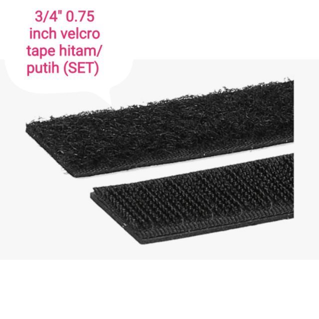Velcro tape magic tape 3/4"/0.75 inch 1meter hitam dan putih | Shopee ...