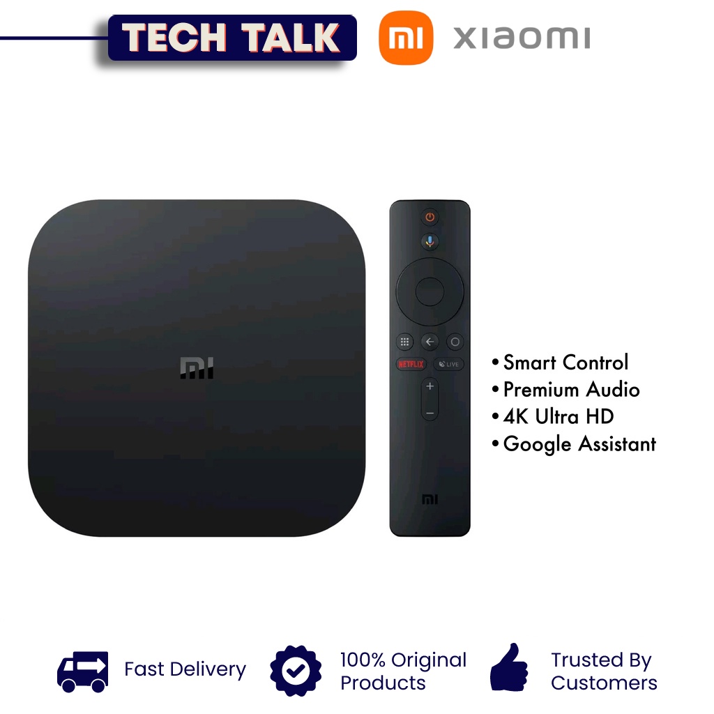 XIaomi Mi Box S 4K HDR Android TV Box With Google Assistant Media ...