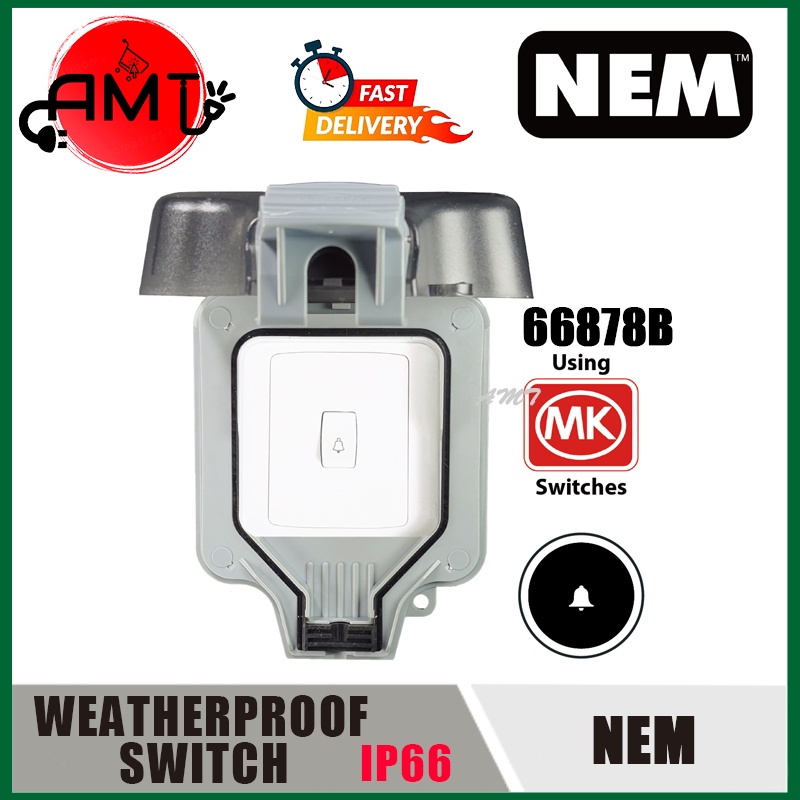 NEM MK WEATHERPROOF SWITCH DOORBELL SWITCH IP66 66878B | Shopee Malaysia