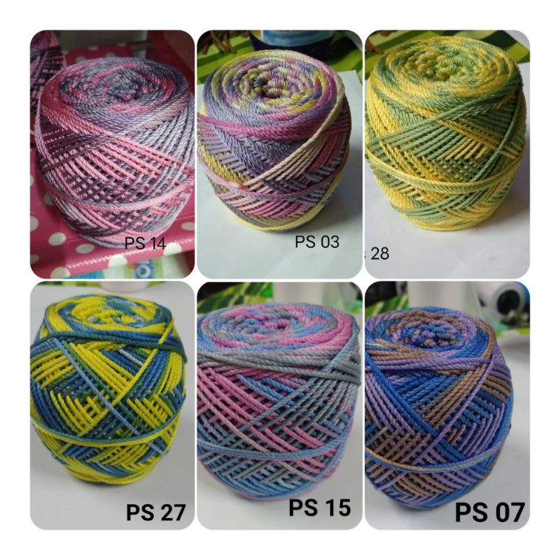 Polyester Yarn /benang poly INDO D27/POLI SEMBUR MIX COLOR | Shopee ...