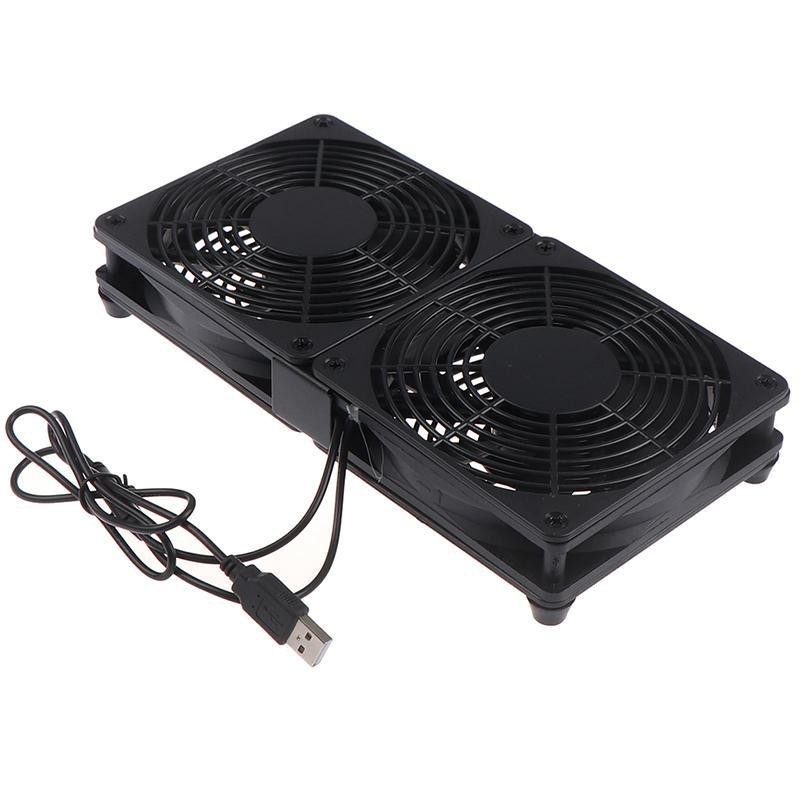Double 24CM USB Cooling fan Router Cooling Fan Cooler TV Box Wireless ...