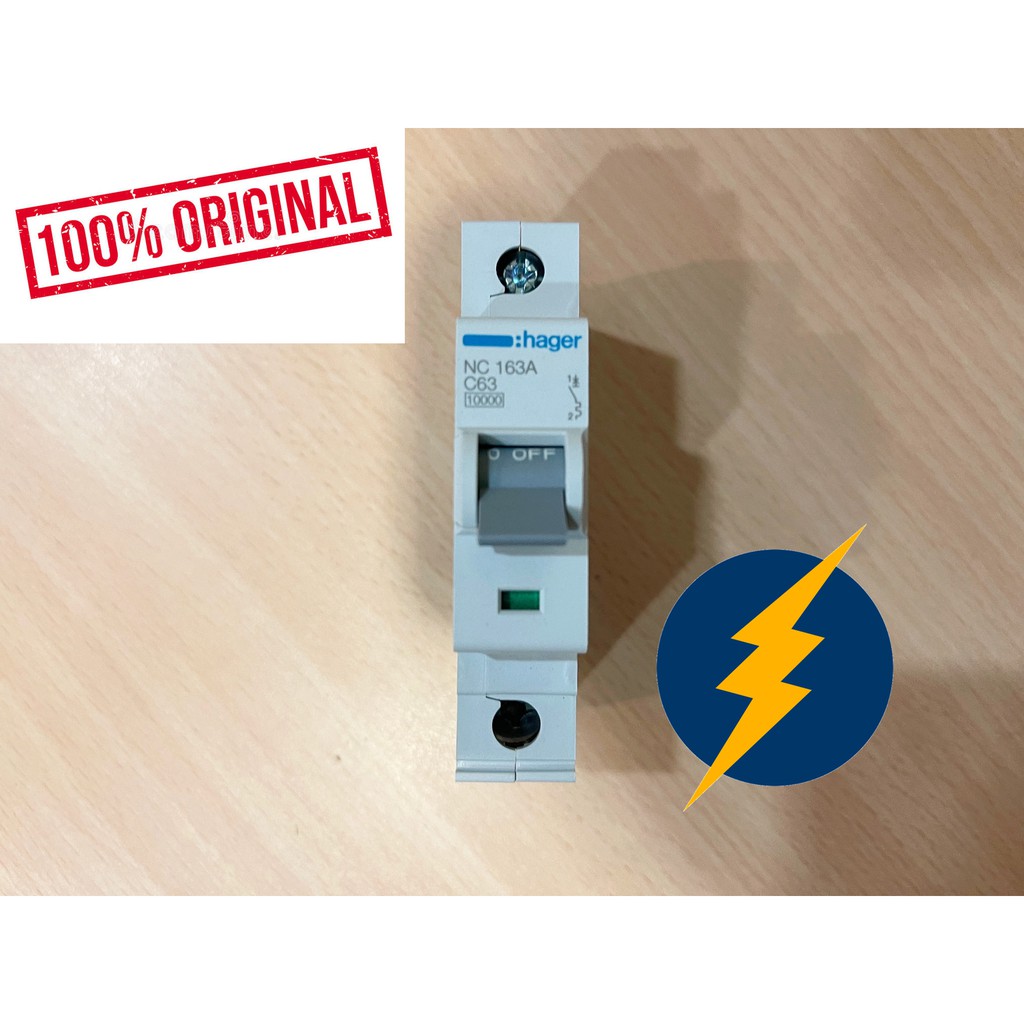 Hager MCB 1 Pole 10kA NC Series 6A / 10A / 16A / 20A / 32A / 40A / 63A NC106A NC110A NC116A ...
