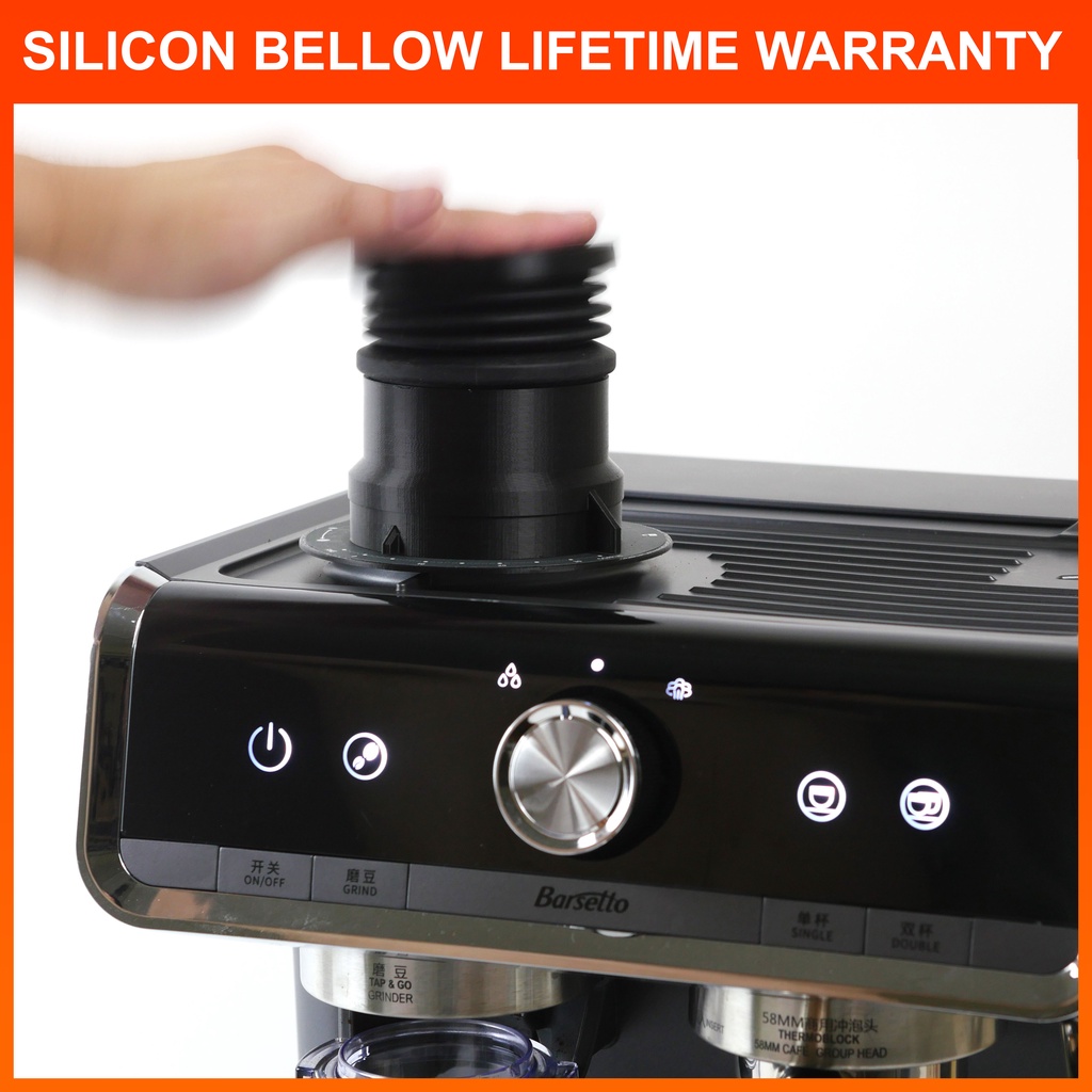 Barsetto BAE01/BAE02 Single Dose Hopper & Silicon Bellow Advanced. Blow up hopper dosing cup ...