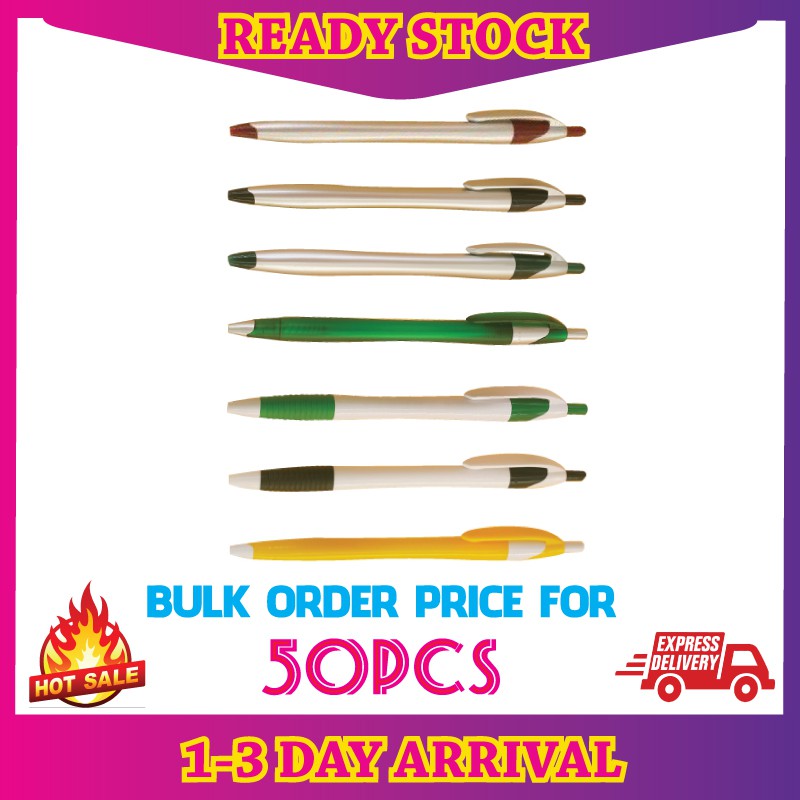 (Bulk Order Price-50pcs) Freemiums Plastic Black Ink Ball Pen / Kate ...