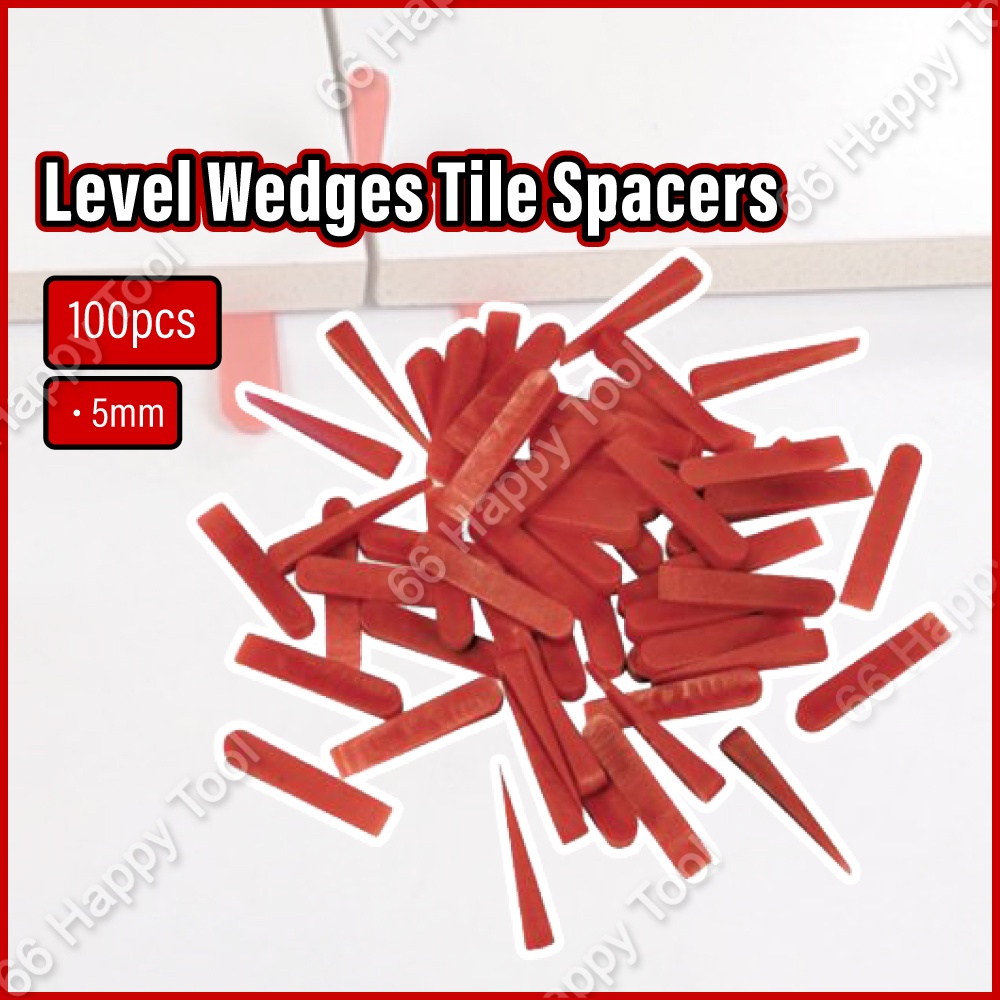 (100pcs/bag) 5mm Level Wedges Tile Spacers Insert Gap Leveling Device ...