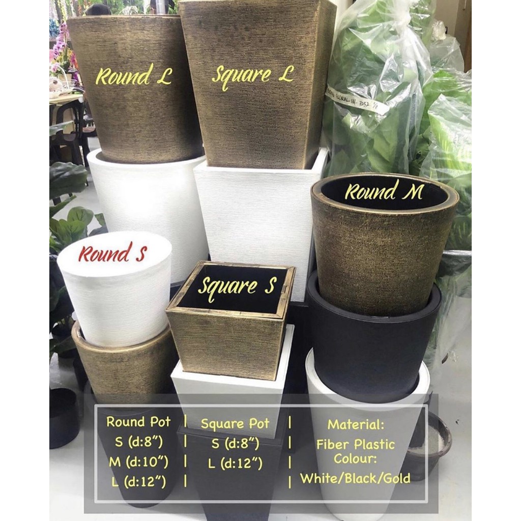 Fiber Plastic Pot (Square) READY STOCK | Shopee Malaysia