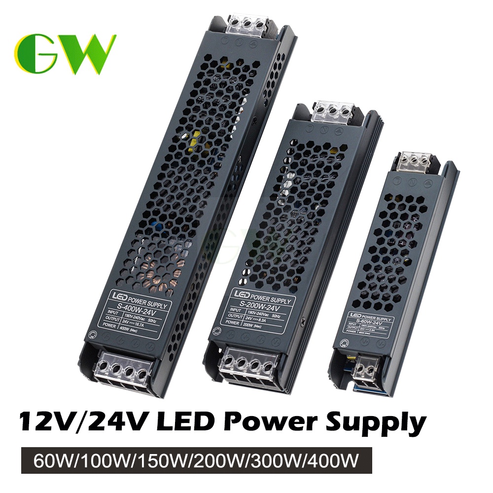 [New Arrival] LED Power Supply DC12V 24V Ultrathin LED Driver Mute Lighting Transformers 60W ...