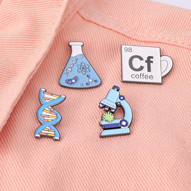 Experimental Apparatus Enamel Pins Conical Flask Microscope Brooches ...
