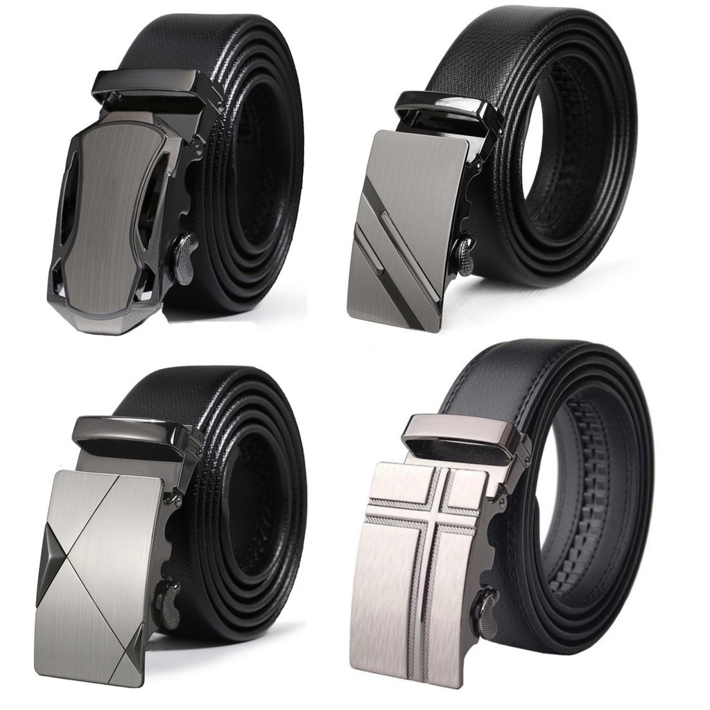 [Ready Stock] Silver Series Authentic Buckle Genuine Halal Leather Belt ...