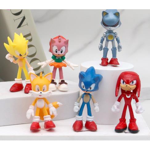 Newl 6pcs/set Super Sonic Mouse PVC Toys Tars Action Figure Sonic the ...