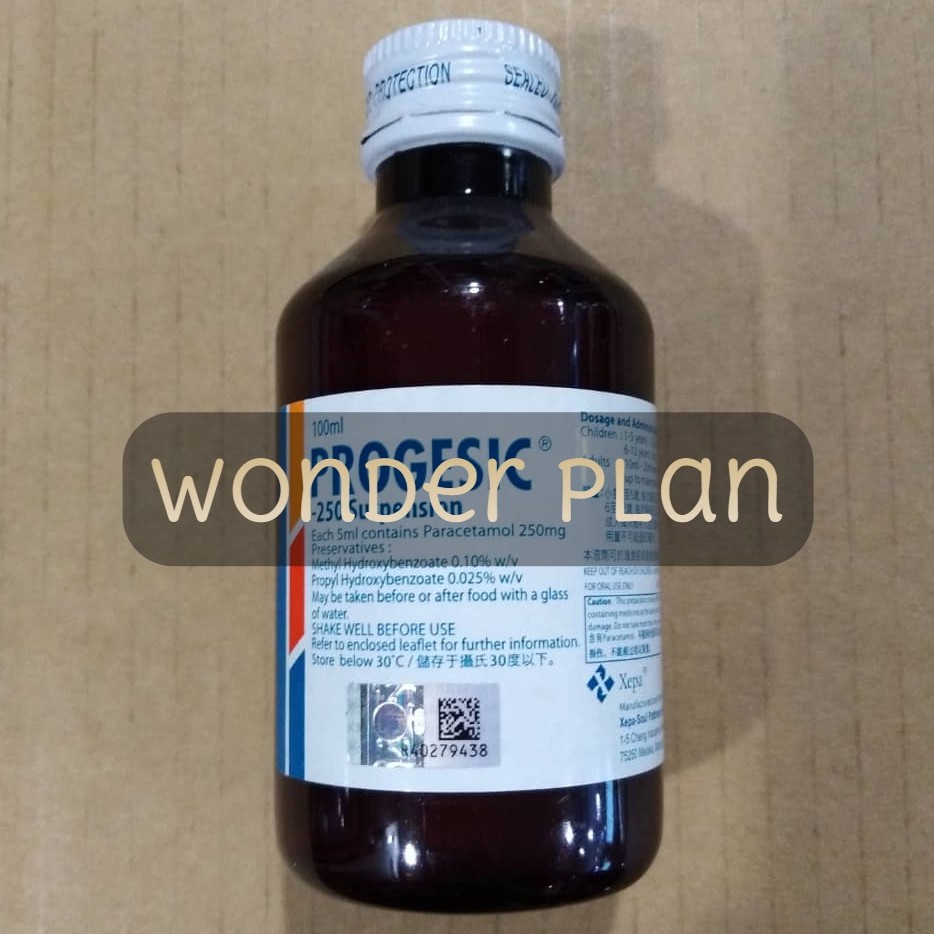 Progesic Paracetamol 250mg Suspension Syrup 100ml | Shopee Malaysia
