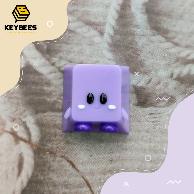 Artisan Keycap - Kirby Purple handmade resin mechanical keyboard button ...