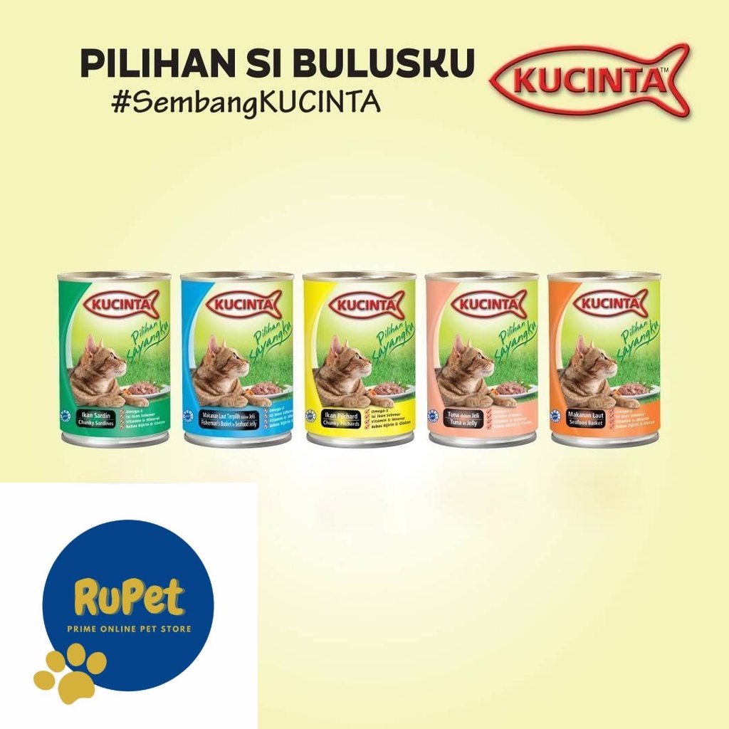 (CLEARANCE!!) KU CINTA CANNED WET CAT FOOD (5 FLAVORS) - 400G | Shopee ...