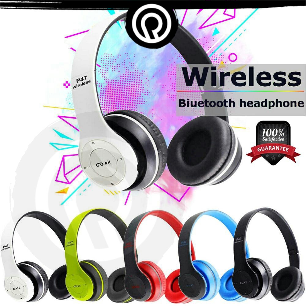 P47 5.0+EDR Wireless Headphone Bluetooth Stereo Music MP3 Player FM ...