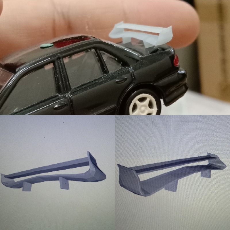 1/64 unpainted Resin GT Wing/spoiler for hotwheels tomica inno64 ...