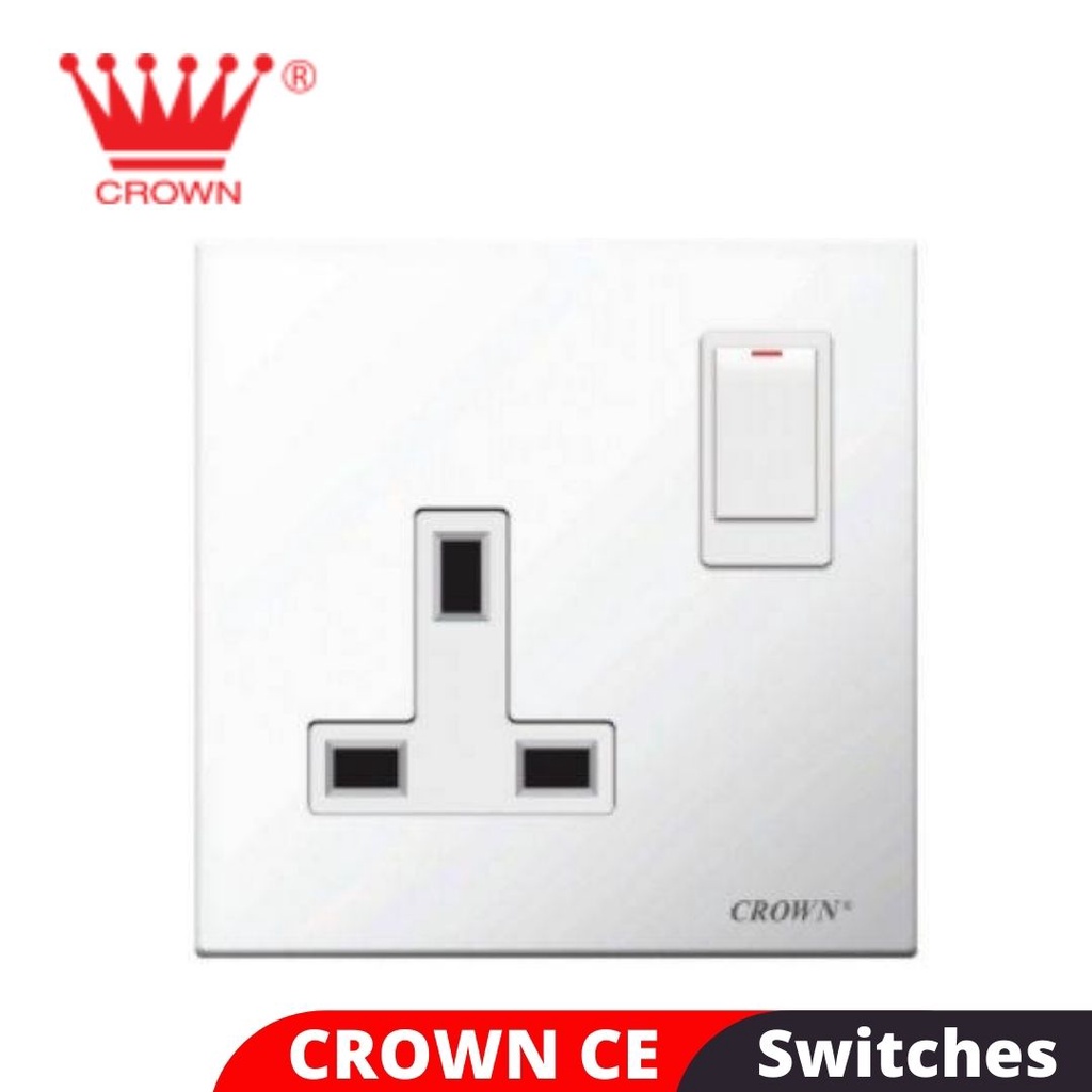 CROWN CE Series Socket Outlet & Switches / lampu switch / 13A Switch ...