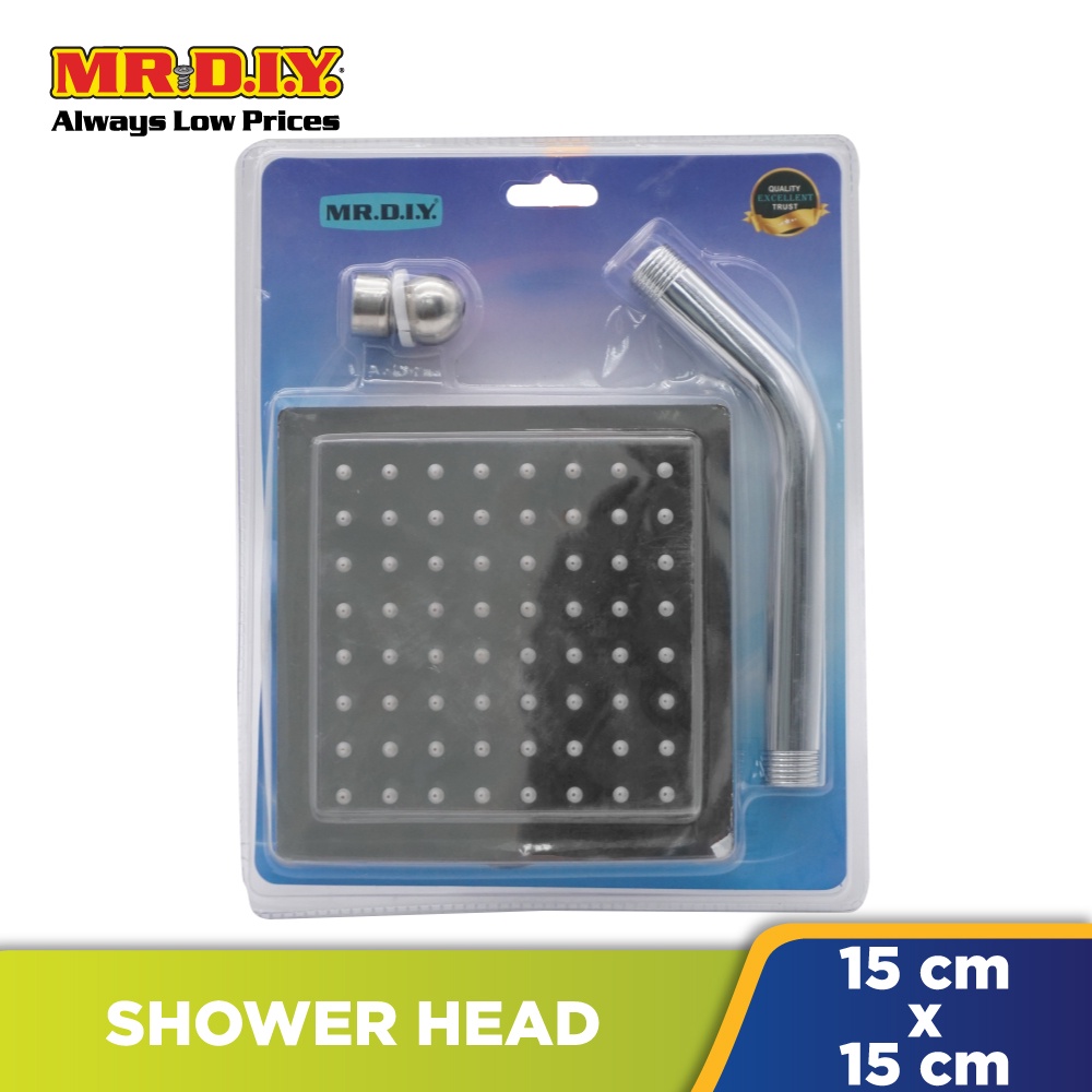 (MR.DIY) Square Shape Shower Head Set (6 inch) | Shopee Malaysia