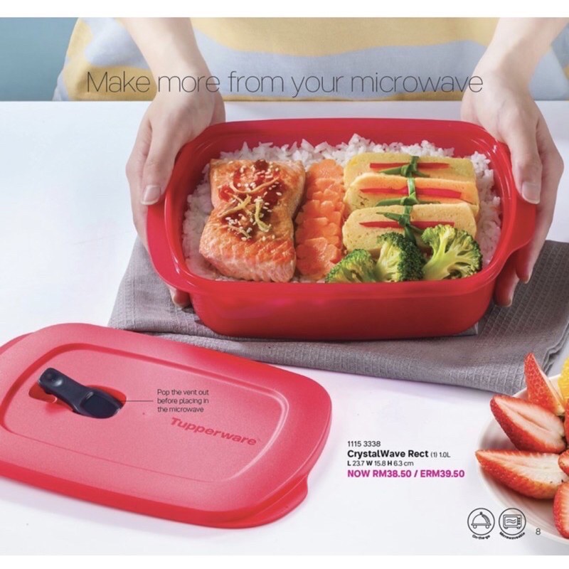 💥Ready Stock!💥Tupperware CrystalWave Rect 1.0L Lunch Box (1 unit ...