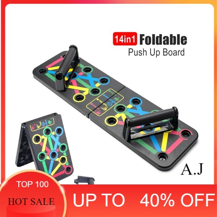 Foldable Push Up board Push Up bar Rack Board 14 in 1 Board [with 10 ...
