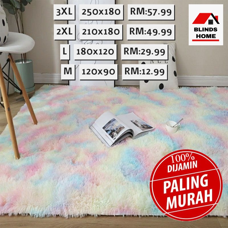 KARPET BULU LEMBUT SOFT SHAGGY FLUFFY CARPET XXXL/XXL/L/M READY STOCK ...