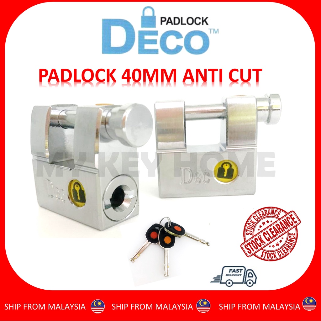 DECO ARMOURED TYPE ANTICUT PADLOCK 40mm (CLEARANCE STOCK) | Shopee Malaysia