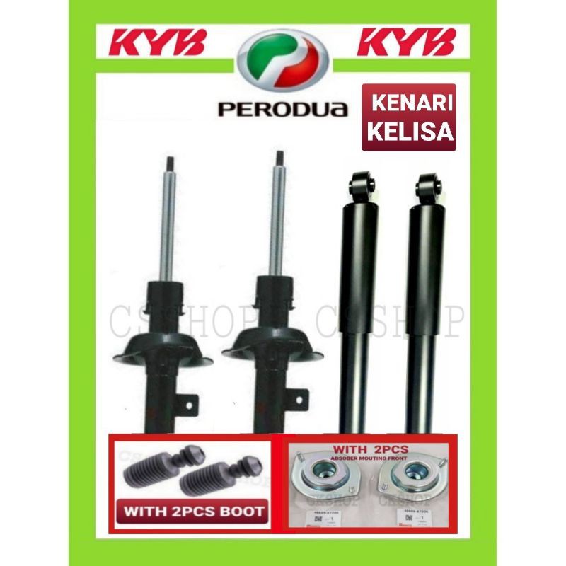 KENARI / KELISA SHOCK ABSORBER FRONT AND REAR 1SET=4PCS KYB ORIGINAL ...