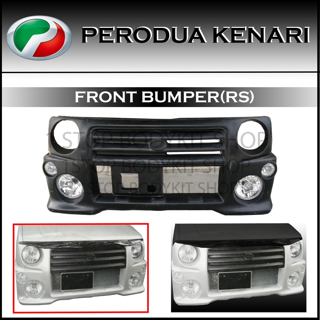 PERODUA KENARI FRONT BUMPER WITH LAMP (RS) FIBER(FIBERGLASS)SKIRT LIP ...