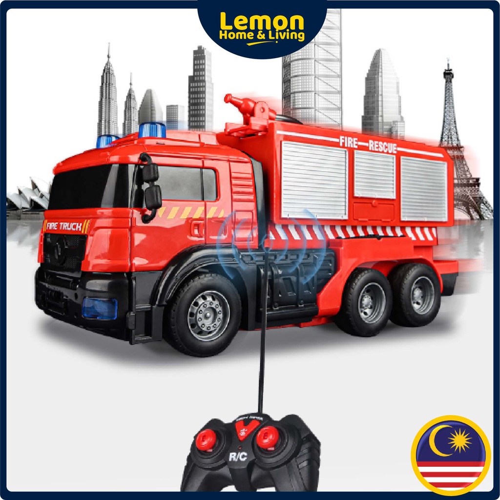 🍋 FIRE TRUCK Kereta Bomba Lori Bomba Construction Toys Kren Mainan Lori ...