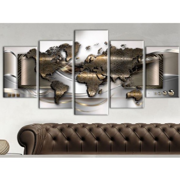 [ POS 1-2 HARI ] 3D Minimalis Wall Frame 3D wall frame 5 in 1 Peta ...