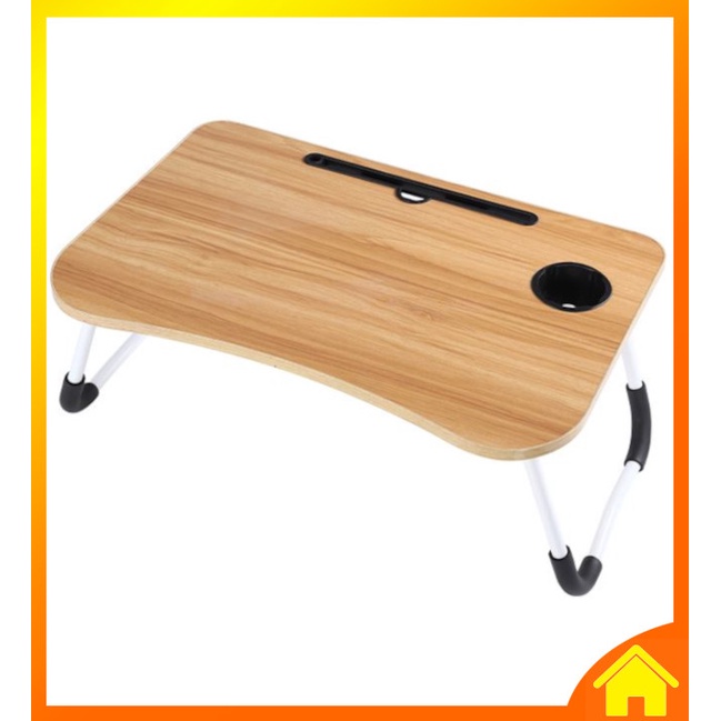 [OneHome] Foldable Table Anti-slip Slot Cup Holder Bed Laptop Notebook ...